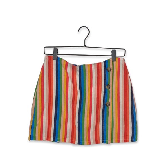 Le Lis | Skirts | Le Lis Multicolor Linen Blend Mini Skirt With Buttons ...